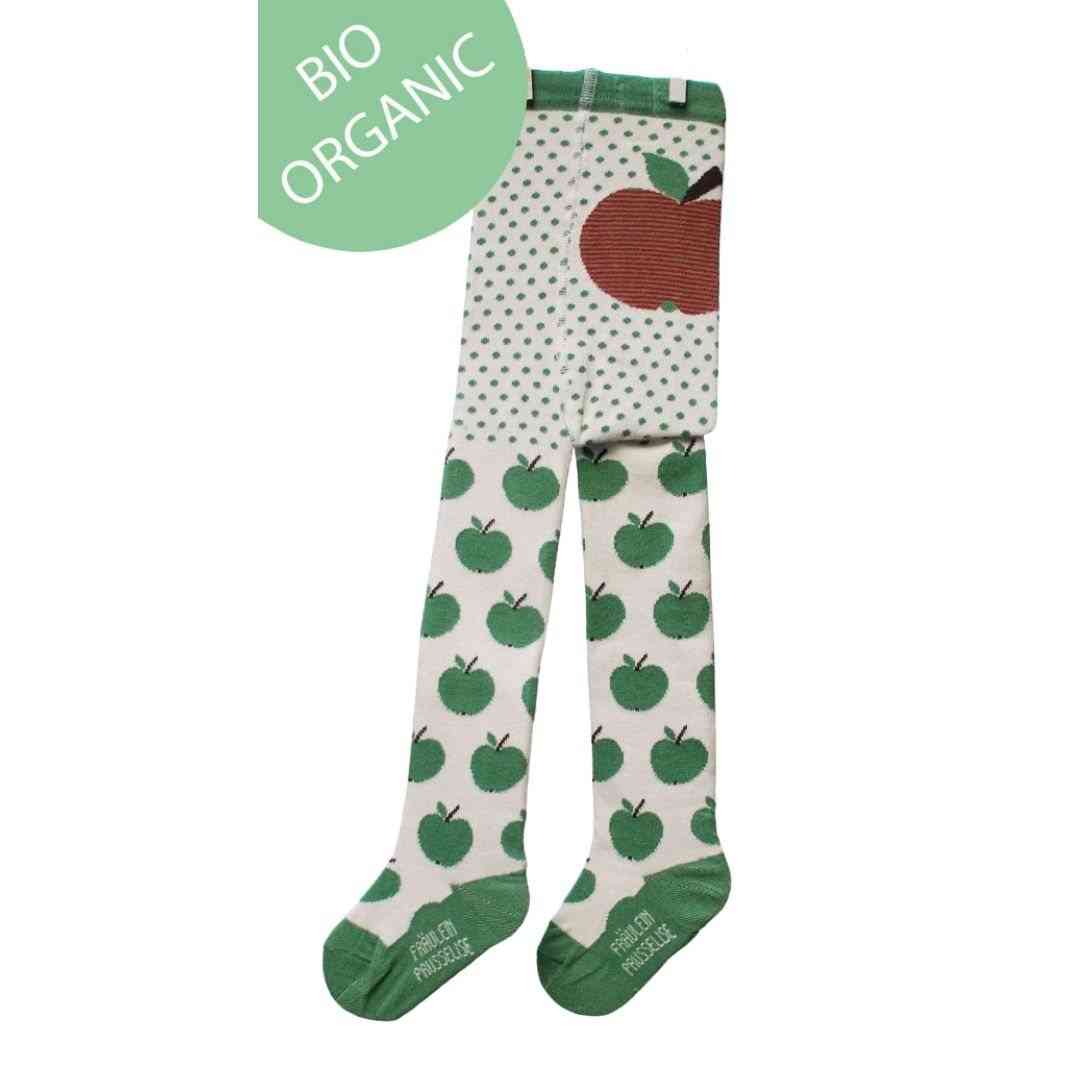 Collants bébé rigolos en coton bio motif pommes – Le Mouton à Lunettes